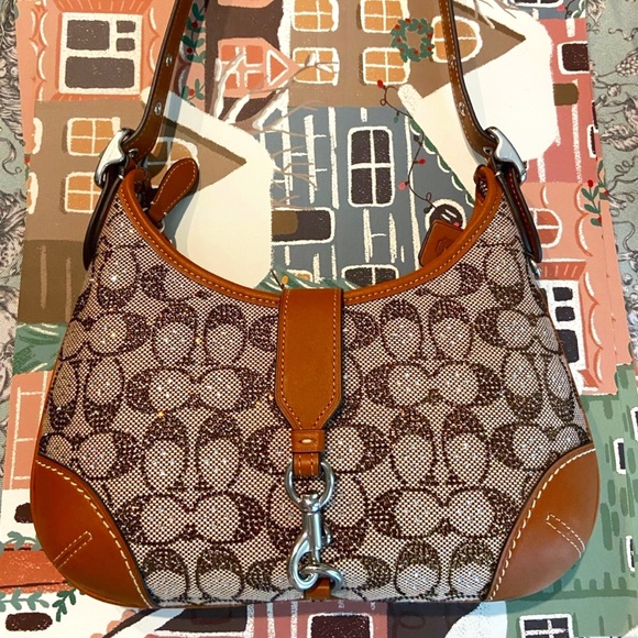 Coach | Bags | Coach Hamptons Hobo Bag In Crystal Signature Jacquard ...